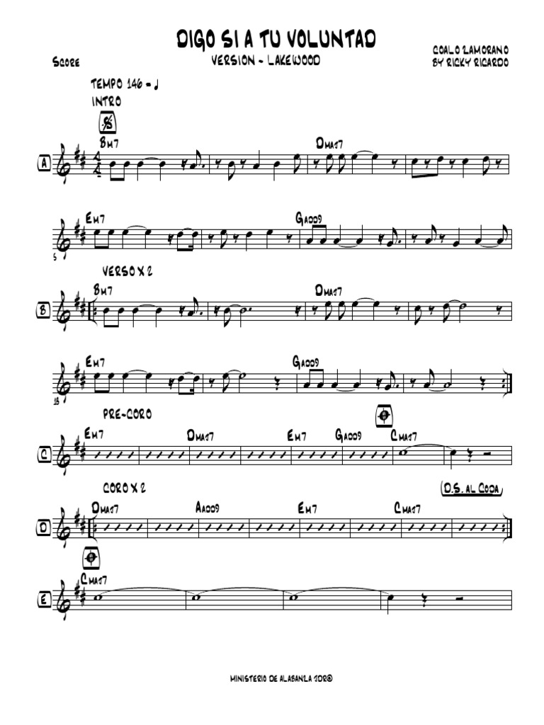 Digo Si - Coalo - Lakewood - Chart - B Mayor | PDF