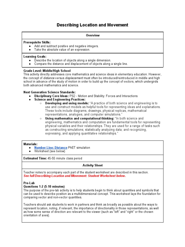 Describing Location and Movement | PDF | Distance | Mathematics