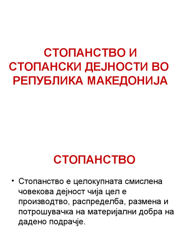 Stopanski Dejnosti | PDF