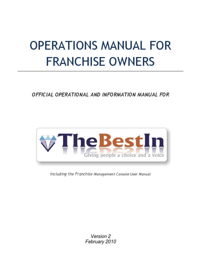 Operations Manual For Franchise Owners | Franchising | Internet Forum