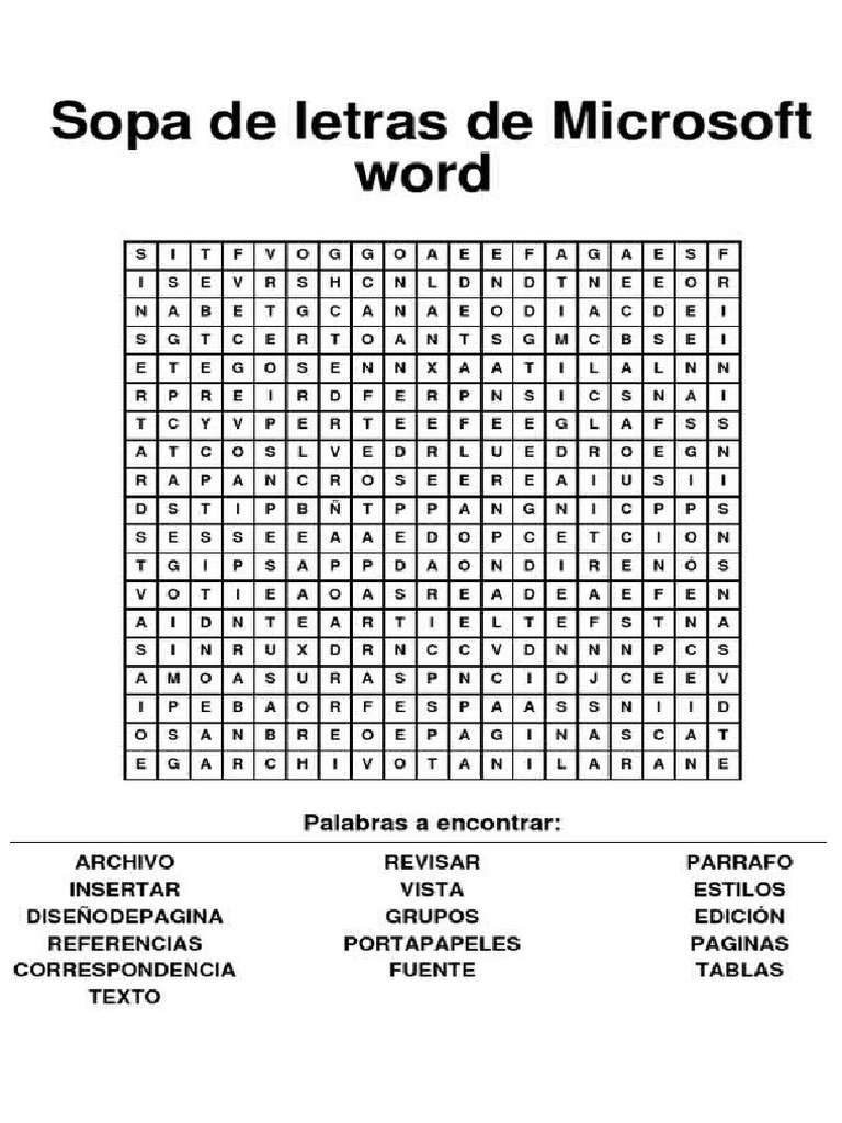 SOPA DE LETRA WORD 2 Do CONT. #2 | PDF