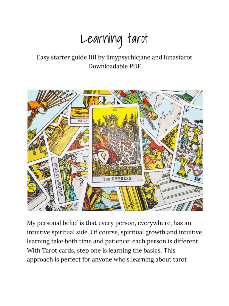 Easy Tarot Handbook PDF Guide | PDF | Major Arcana | Playing Cards