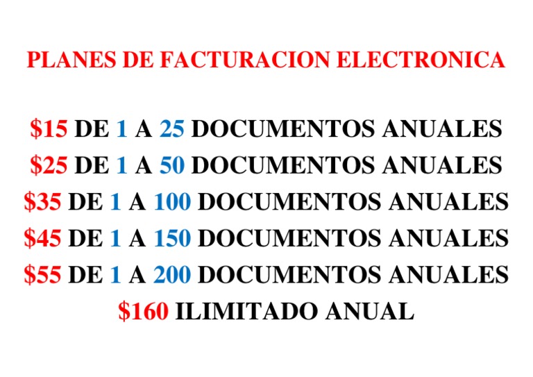 Planes de Facturacion Electronica | PDF