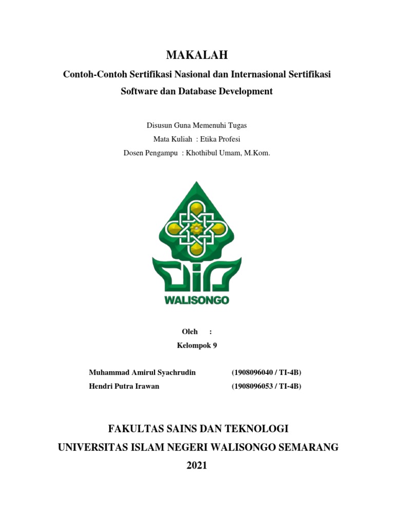Contoh Sertifikasi Nasional Dan Internasional Dari Sertifikasi Software Dan Database Development ...