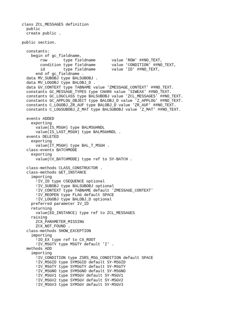 ZCL Messages Ballog | PDF | Default (Computer Science) | Class (Computer Programming)