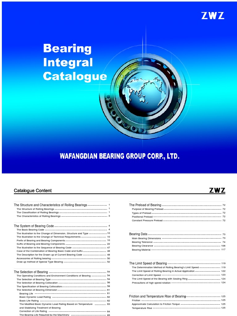ZWZ Catalogue en | PDF | Bearing (Mechanical) | Manufactured Goods