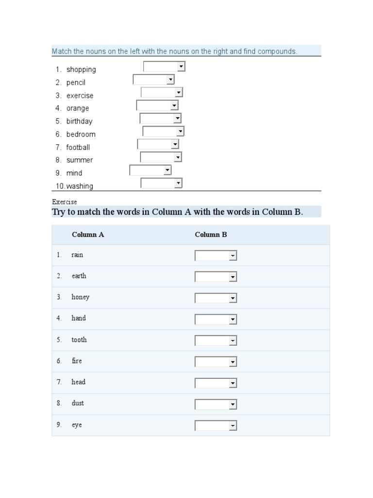 Adv Lesson 2 Word Building Compound Nouns | PDF | Manufactured Goods