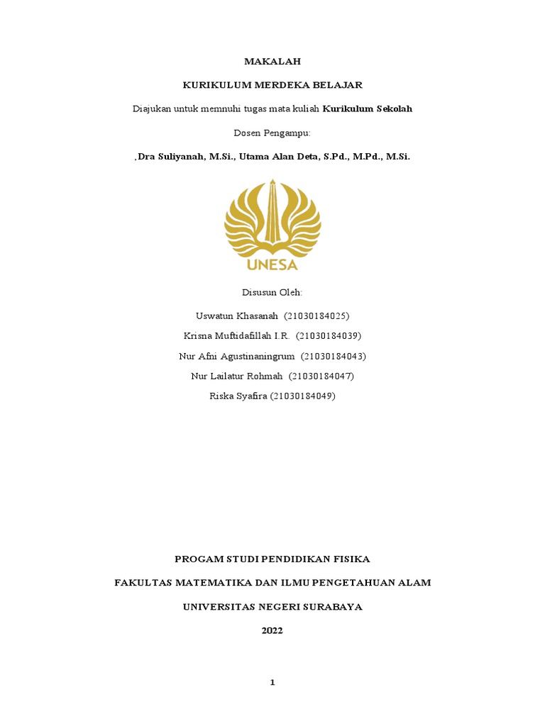 Kurikulum Merdeka Belajar: Implementasi dan Tantangan | PDF