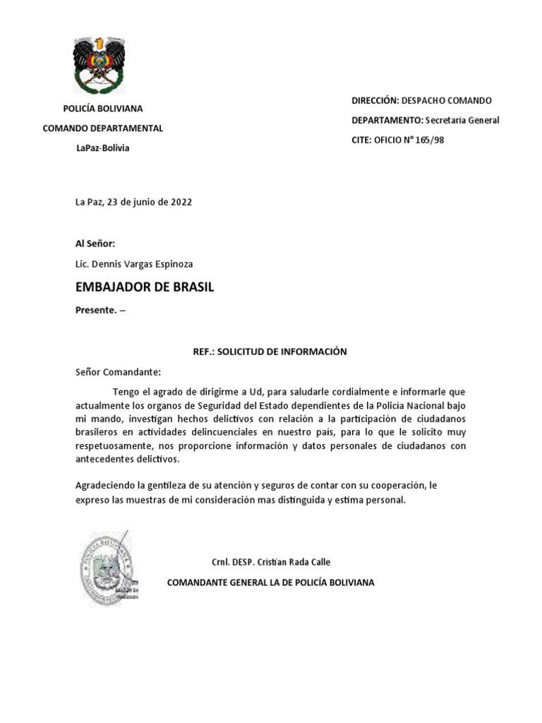 Oficio DIPLOMATICO - para Combinar | PDF