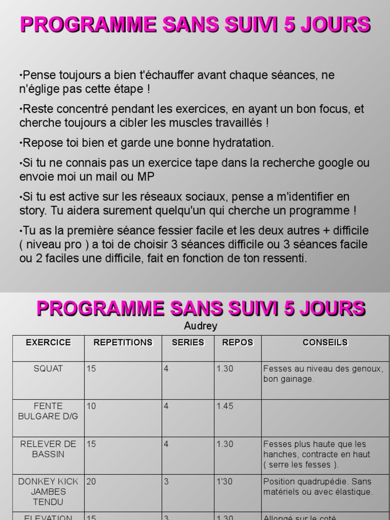 Programme Audrey | PDF | Musculation | Forme physique