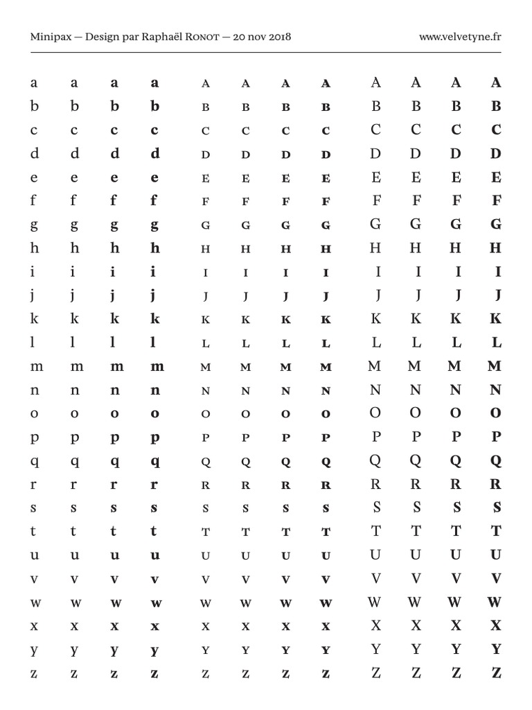 Minipax Specimen Planches | PDF