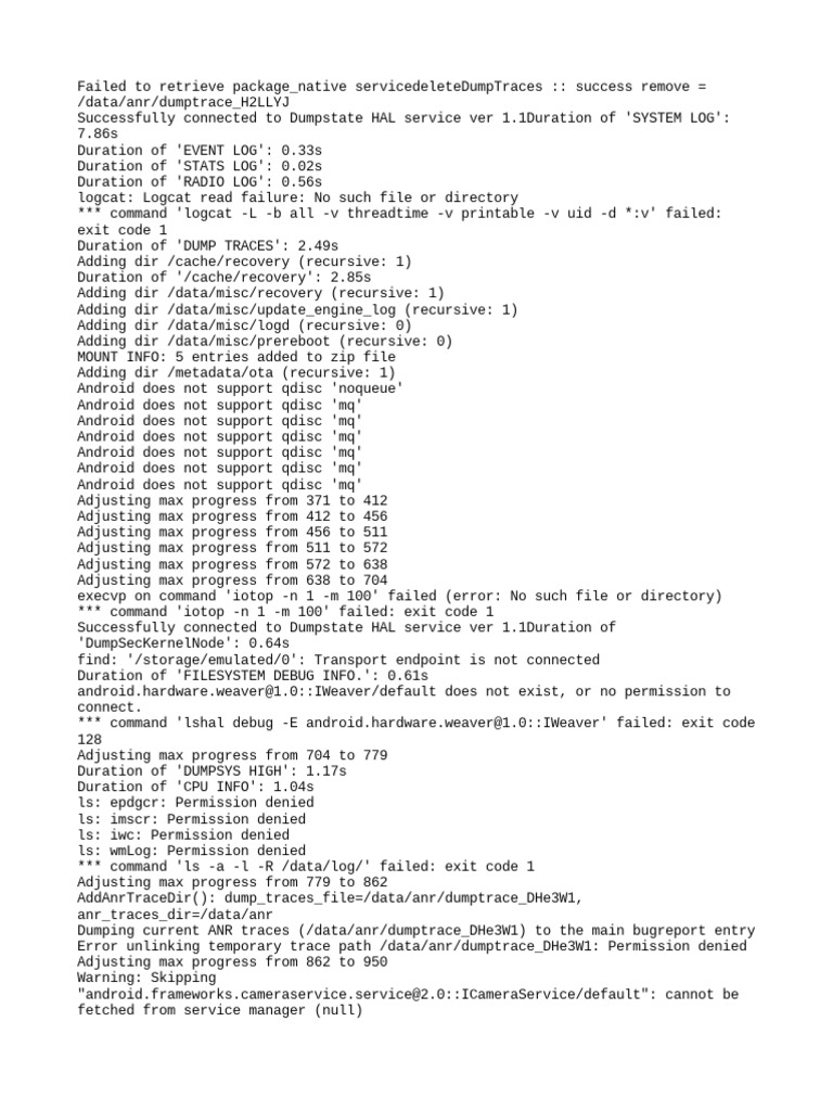 Dumpstate 2022 03 26 01 50 44 Dumpstate - Log 31877 | PDF | Computing | Systems Engineering