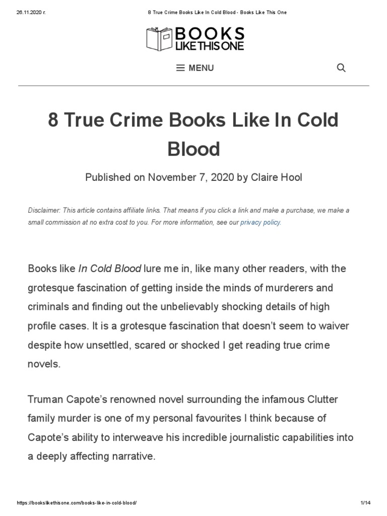 8 True Crime Books Like in Cold Blood - Books Like This One | PDF ...