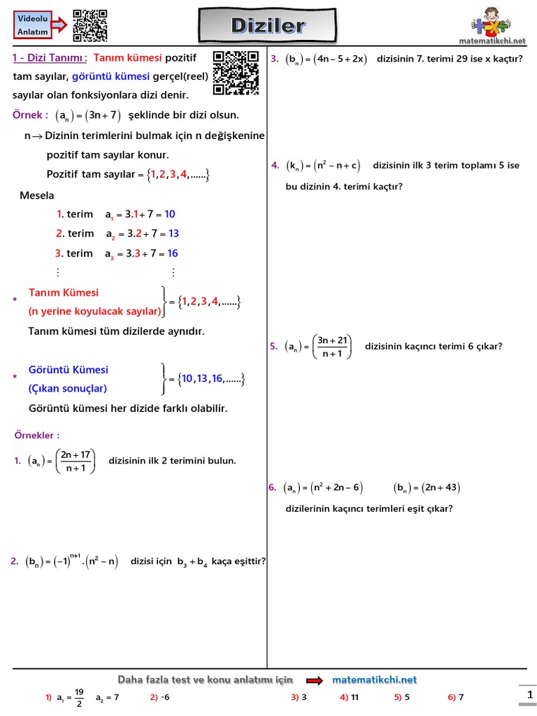 Diziler Konu Anlatımı | PDF