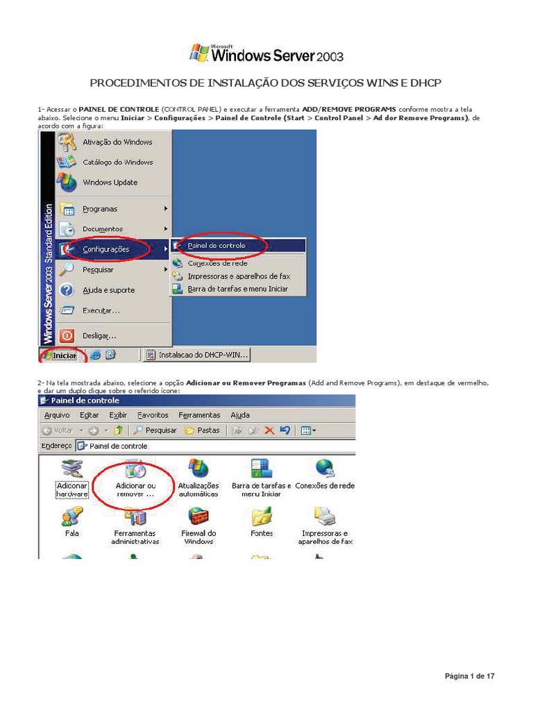 12 - Windows Server 2003 - Instalacao e Configuracao Servidores WINS-DHCP | PDF