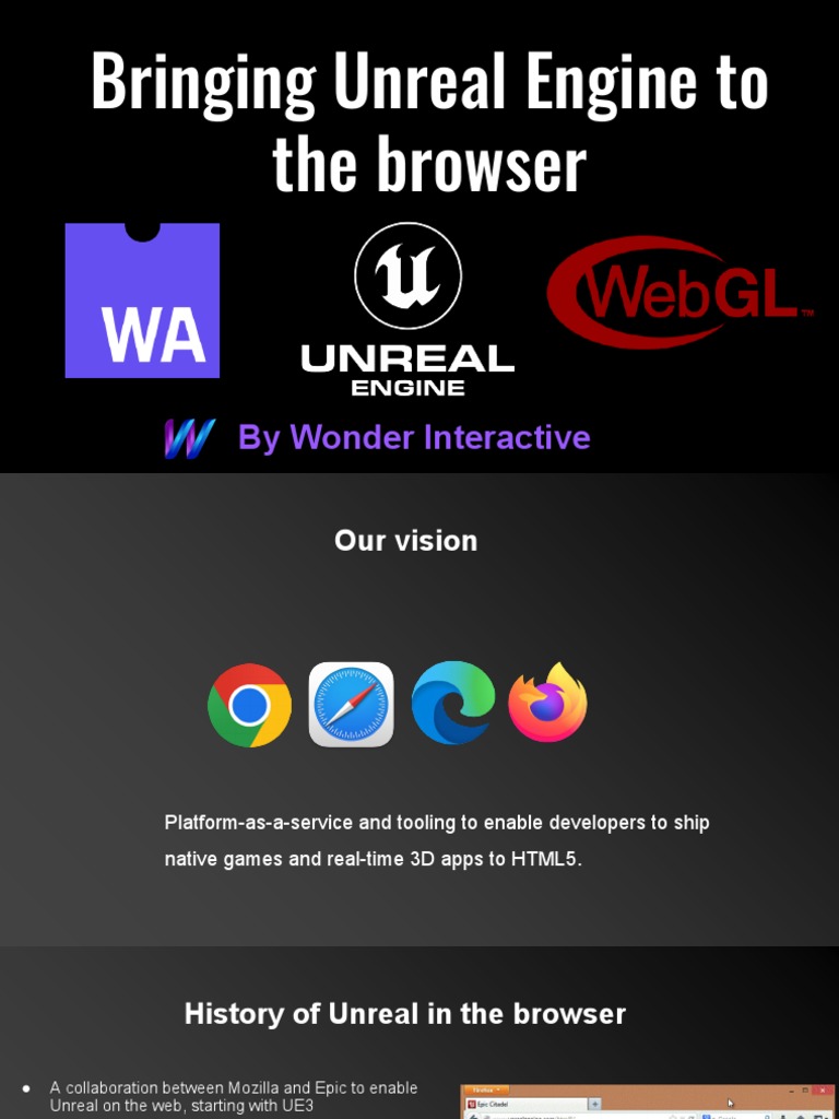 Bringing Unreal Engine To The Browser Wonder Interactive Jul22 | PDF
