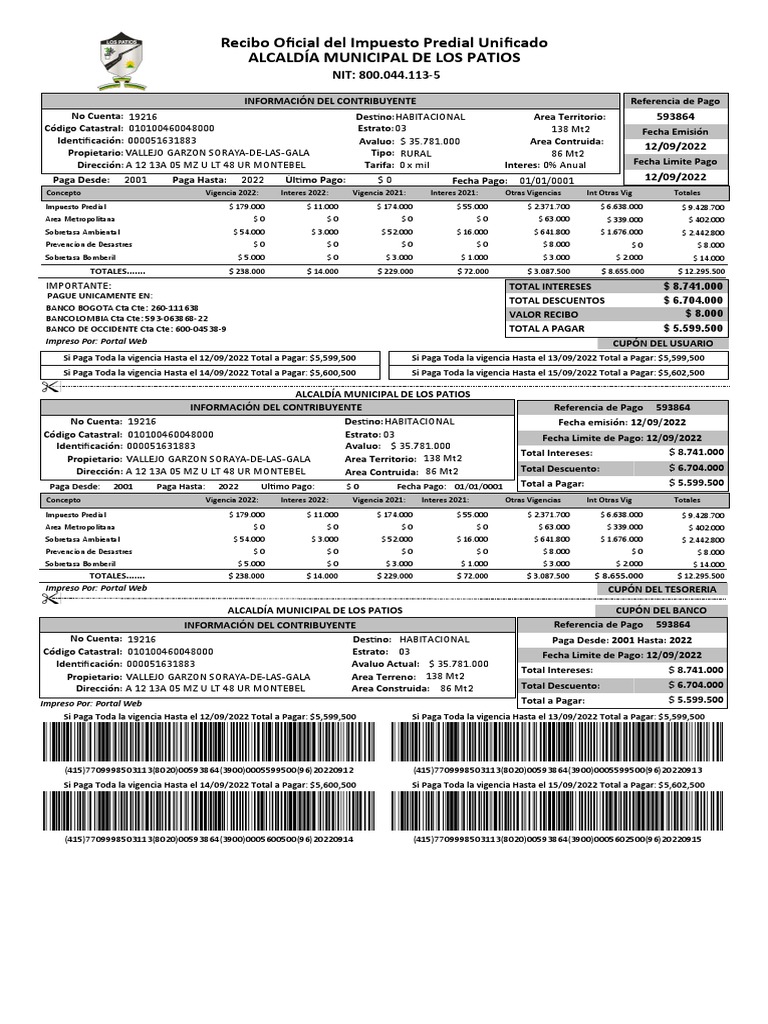 Factura Predial | PDF