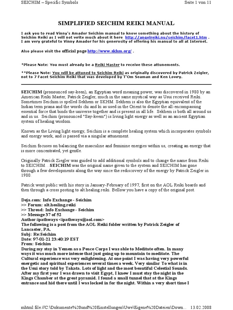 Seichim Reiki | PDF | Reiki | Energy (Esotericism)