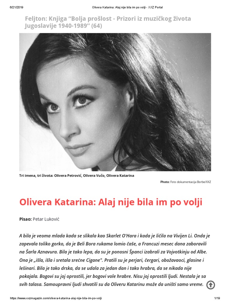 Olivera Katarina - Alaj Nije Bila Im Po Volji - XXZ Portal | PDF