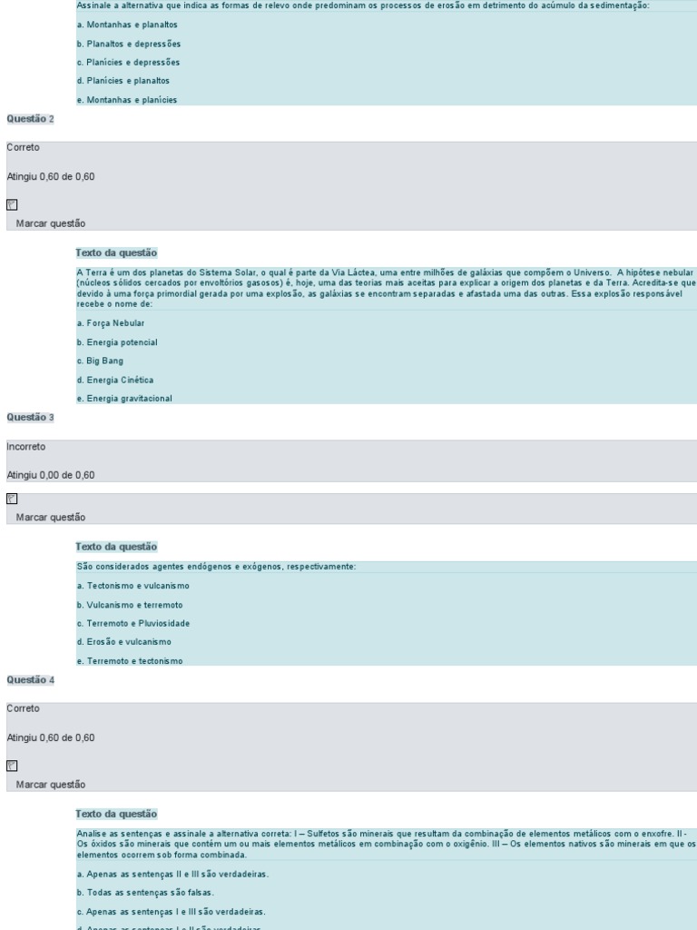 Prova Geologia Basica e Pedologia | PDF | Solo | Terra