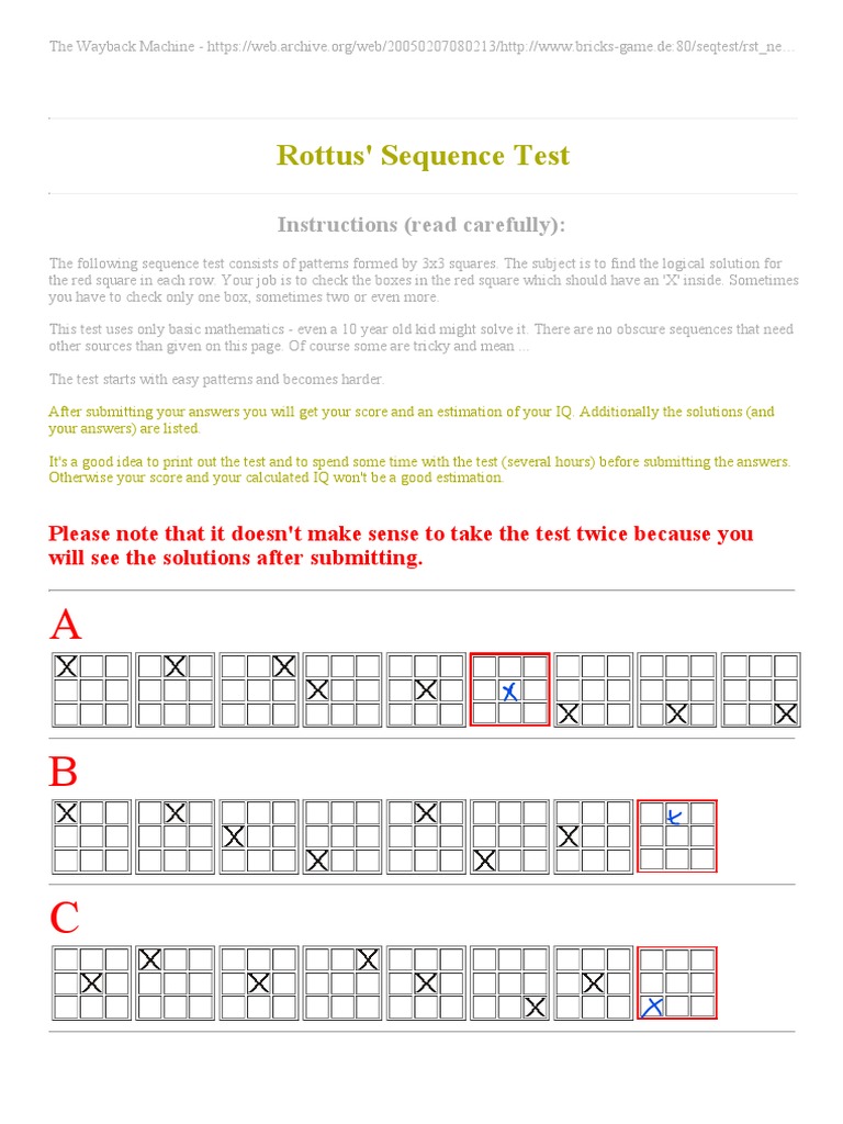 Andreas Rottler - Rottus' Sequence Test - High Range - Untimed | PDF