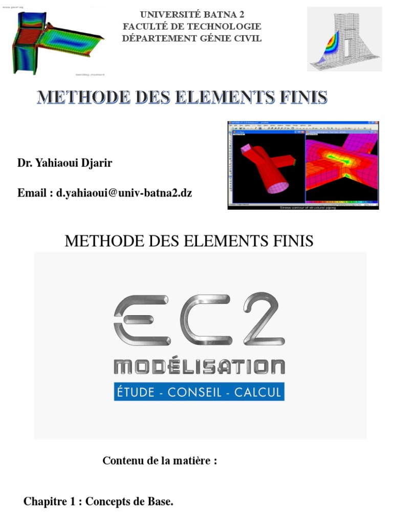Presentation-Chapitre 1-Principes de La Methode Des Elements Finis ...