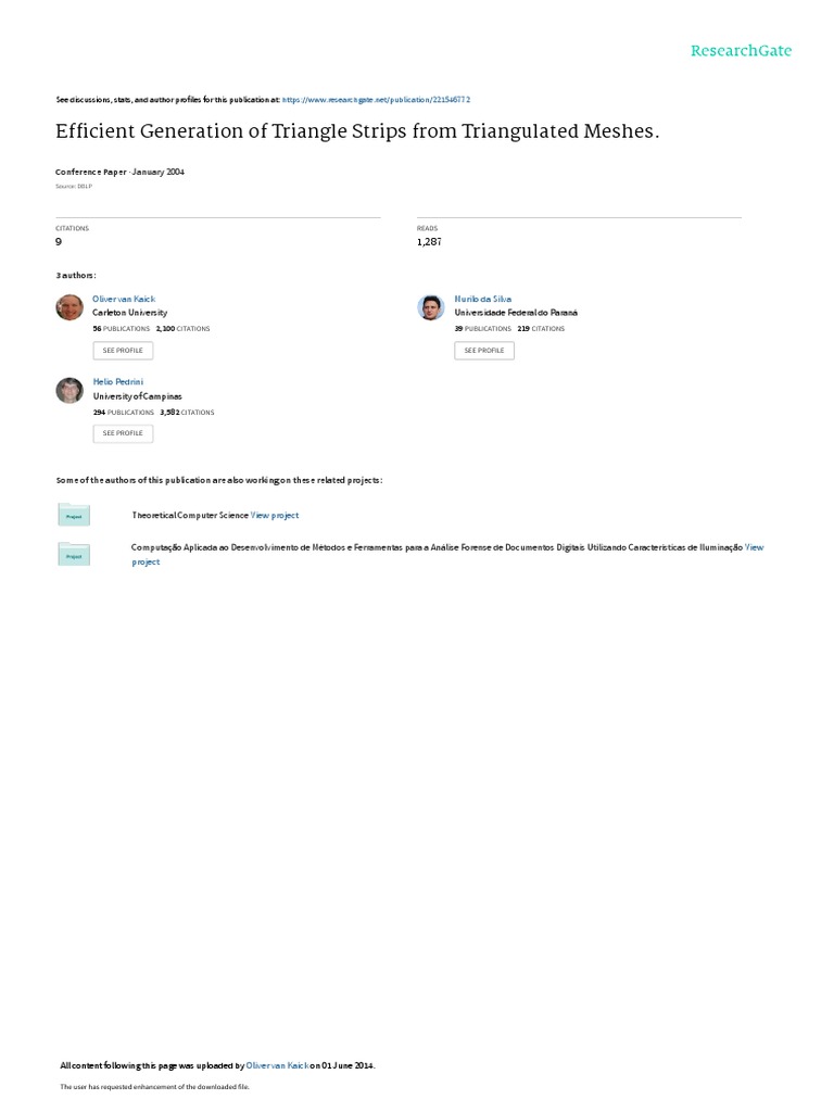Efficient Generation of Triangle Strips From Trian | PDF | Computer Science | Computing
