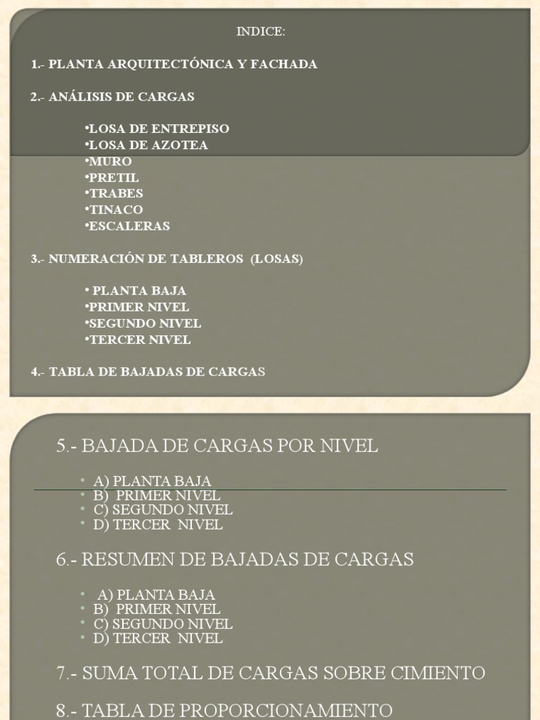 Bajada de Cargas MC | PDF | Sectores Economicos | Elementos arquitectónicos