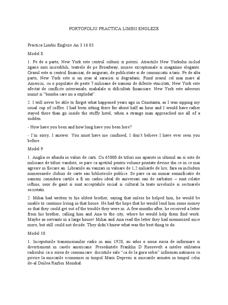 Portofoliu Comunicare Engleza | PDF | Linguistics