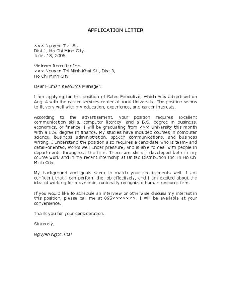 Application Letter | PDF