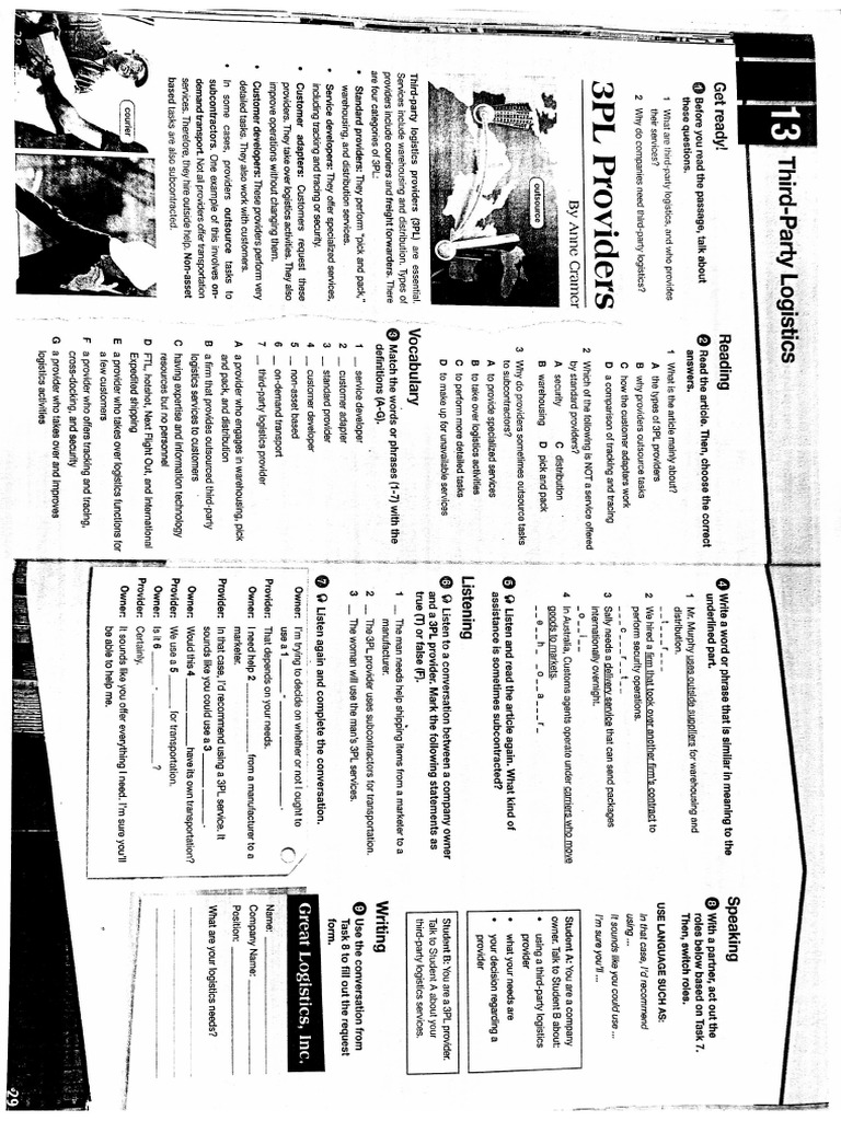 Logistics - Book 1 - Units 13, 14, 15 | PDF