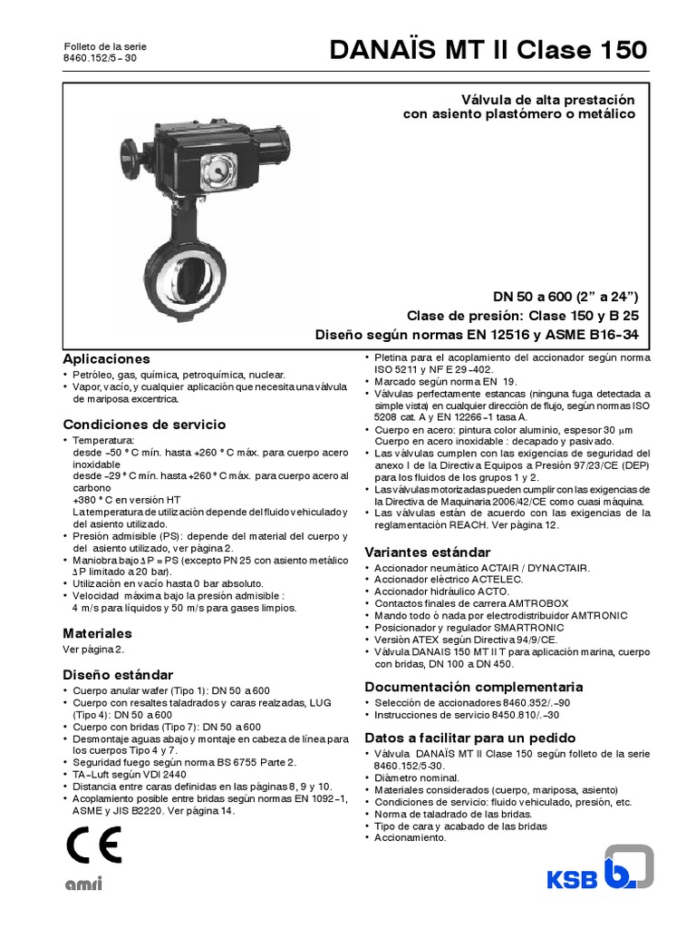 DANAIS MT II CL 150 ES | PDF | Tecnologías de gas | Materiales