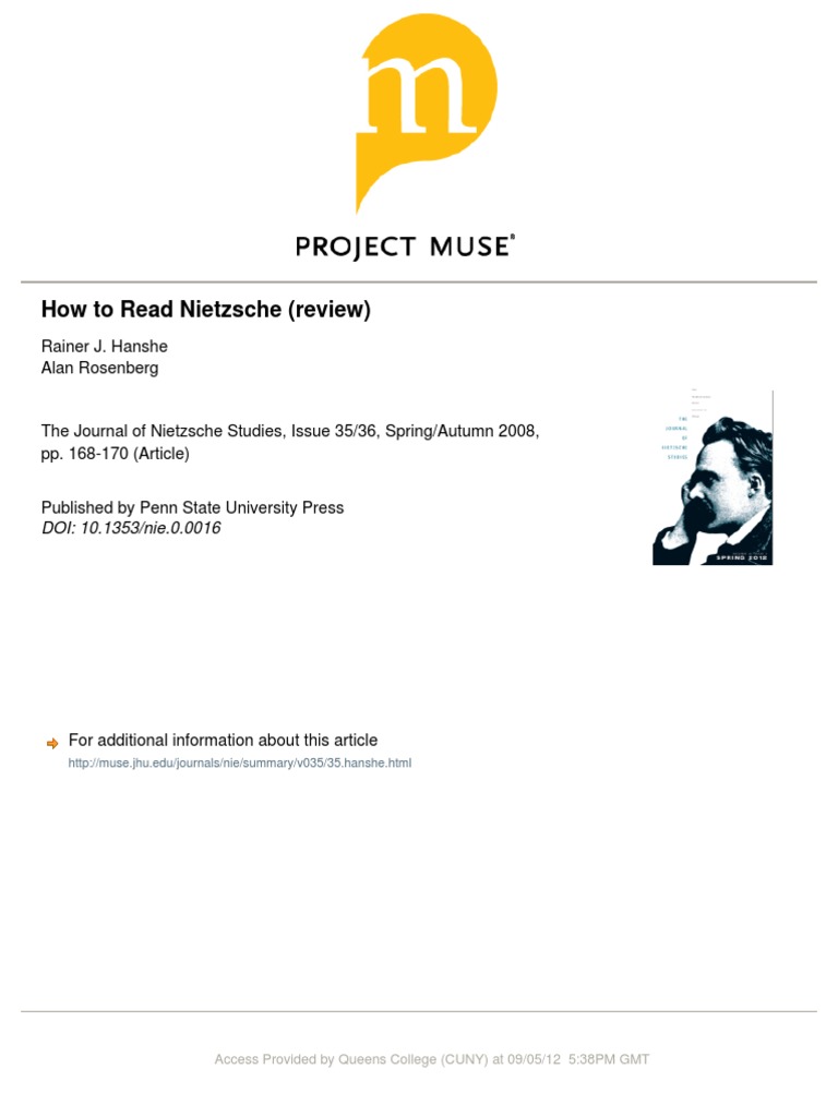 Rev How To Read Nietzsche by Keith Ansel | PDF | Friedrich Nietzsche ...
