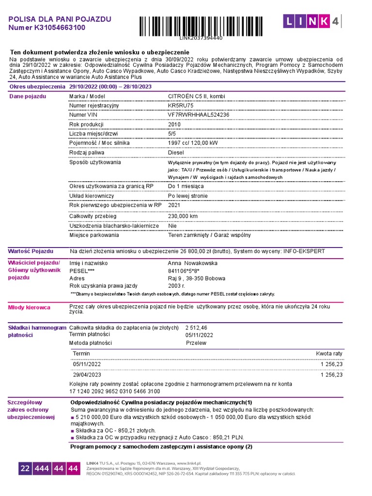 K31054663100 Polisa Email | PDF