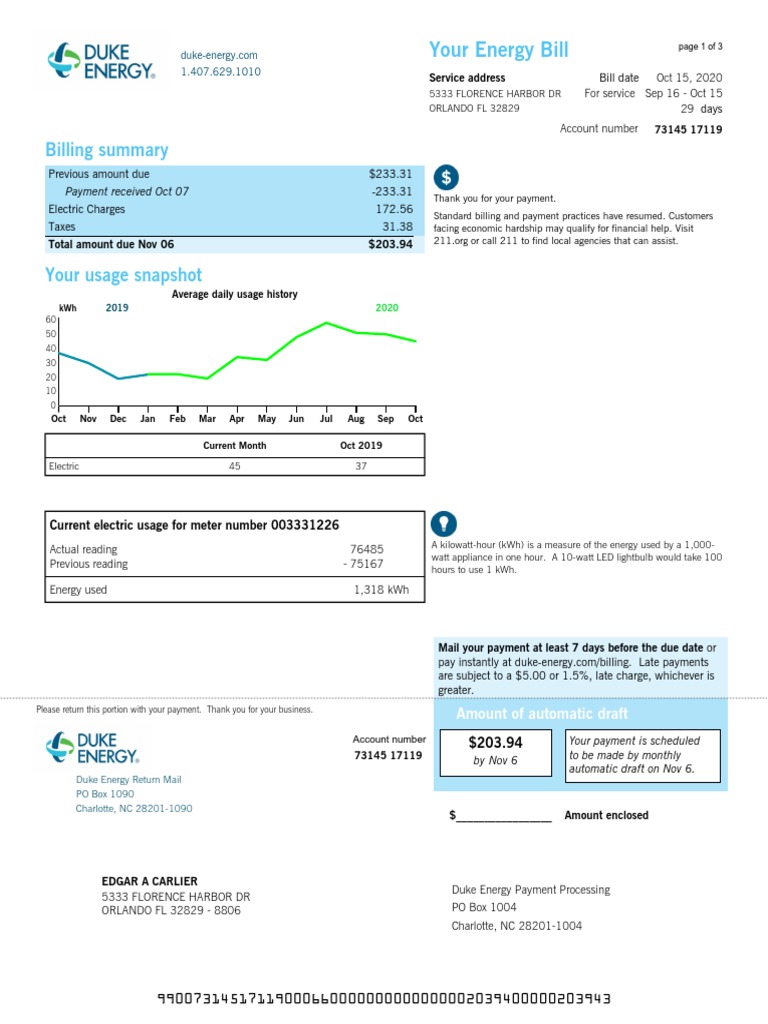Duke Energy Bill Payment Overview | PDF