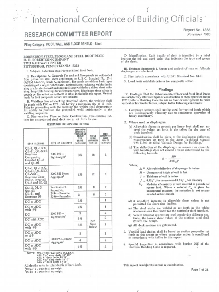 ICBO Report Robertson 1388 Nov 1980 | PDF