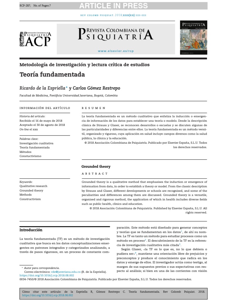 J RCP 2018 08 002 | PDF | Teoría | Método científico