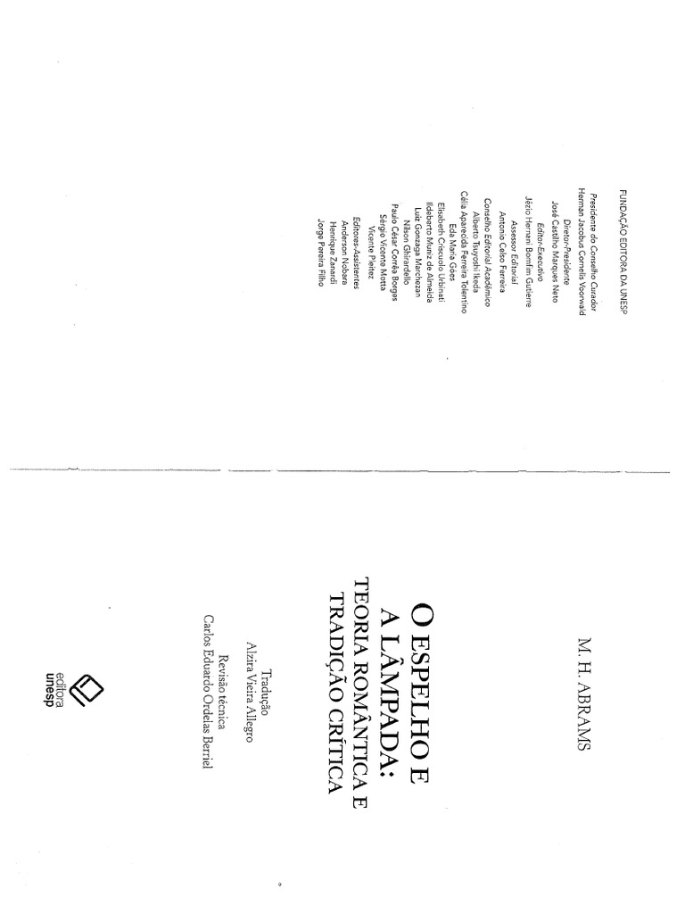 O Espelho e A Lâmpada M. H. Abrams | PDF