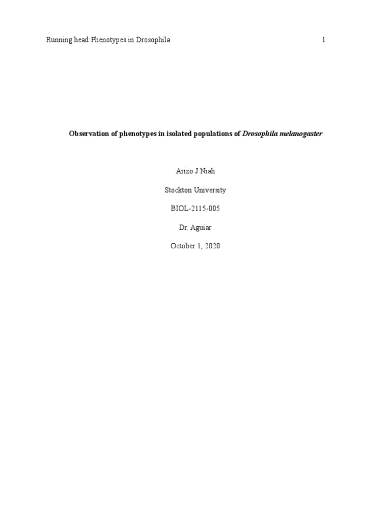 Lab Report 1 | PDF | Genetics | Model Organism