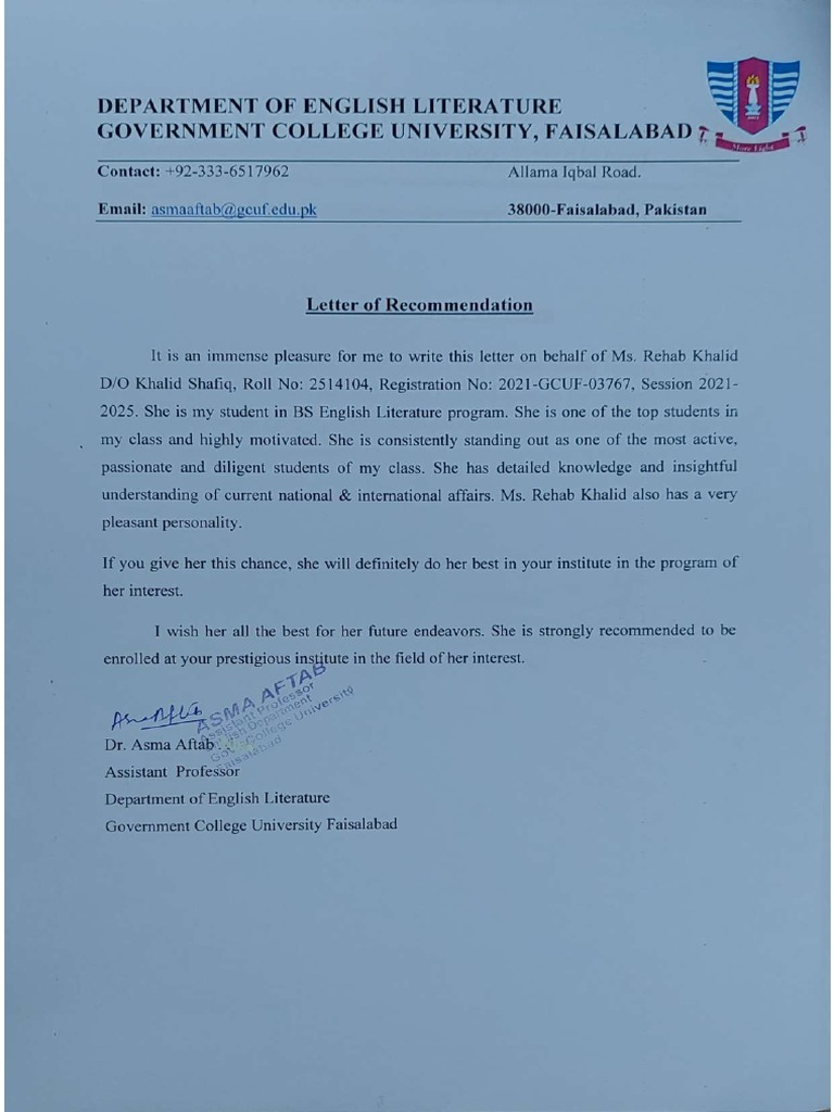 Reference Letter 2 | PDF