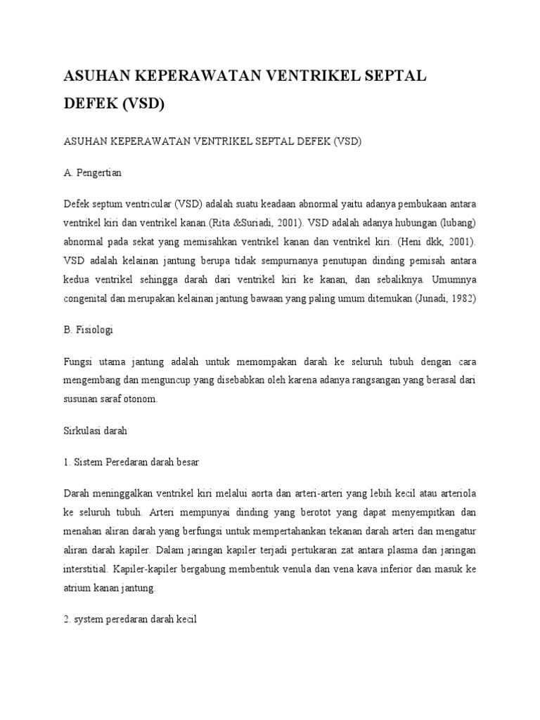 Asuhan Keperawatan VSD pada Anak | PDF