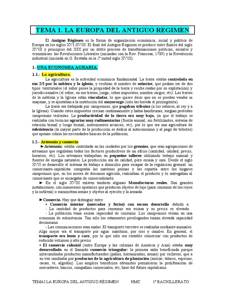 Tema 1. HMC 1bach | PDF | Era de iluminacion | Tolerancia