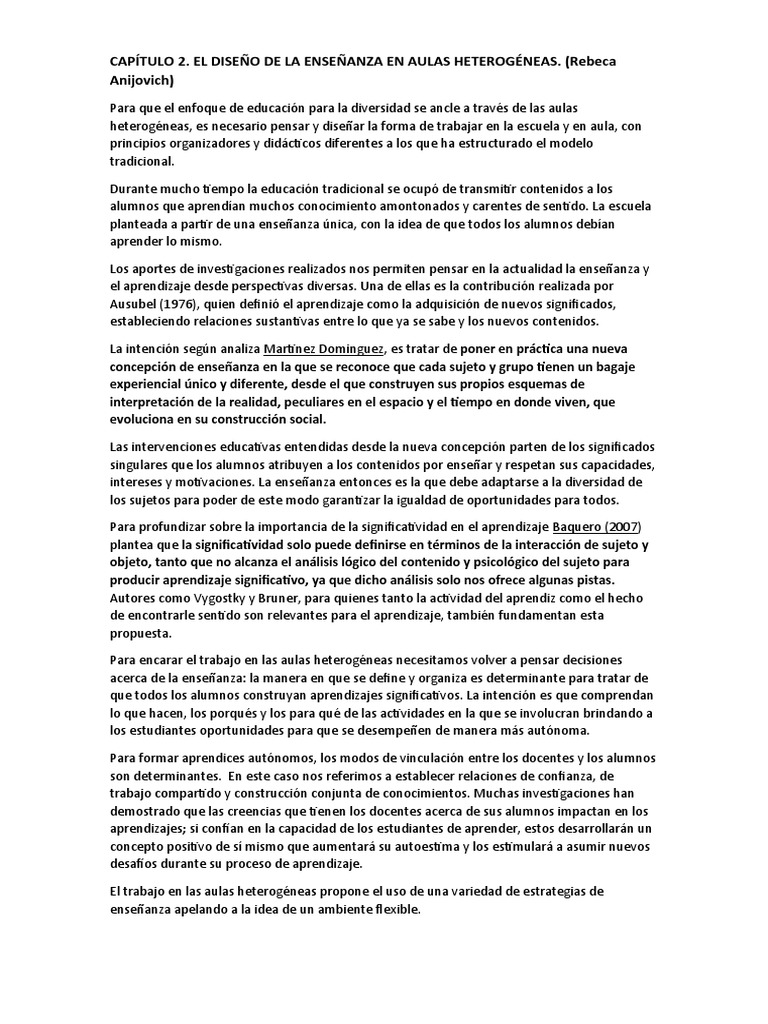 Aulas Heterogéneas | PDF | Aprendizaje | Método de enseñanza