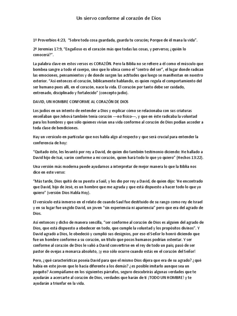 David: Un Siervo Conforme a Dios | PDF | David | Saulo
