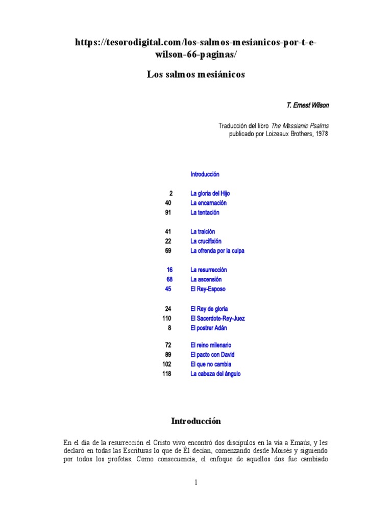 154 Los Salmos Mesiánicos Wilson | PDF | Salmos | Contenido bíblico