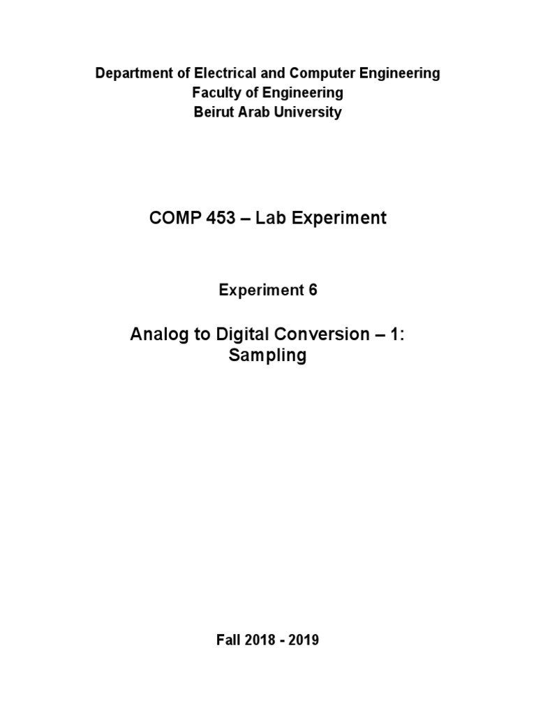 Sampling Experiment Manual | PDF | Sampling (Signal Processing) | Computing Sampling Experiment Manual | PDF | Sampling (Signal Processing) | Computing