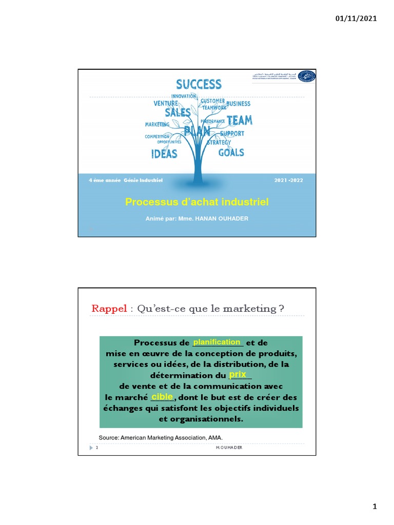 Chap3 - Processus Achat Industriel - 2022 | PDF | Business ...