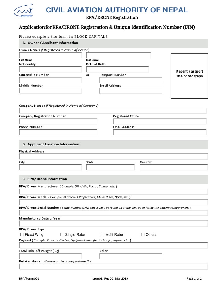 RPA-Application-1 For Drone | PDF | Unmanned Aerial Vehicle | Identity ...
