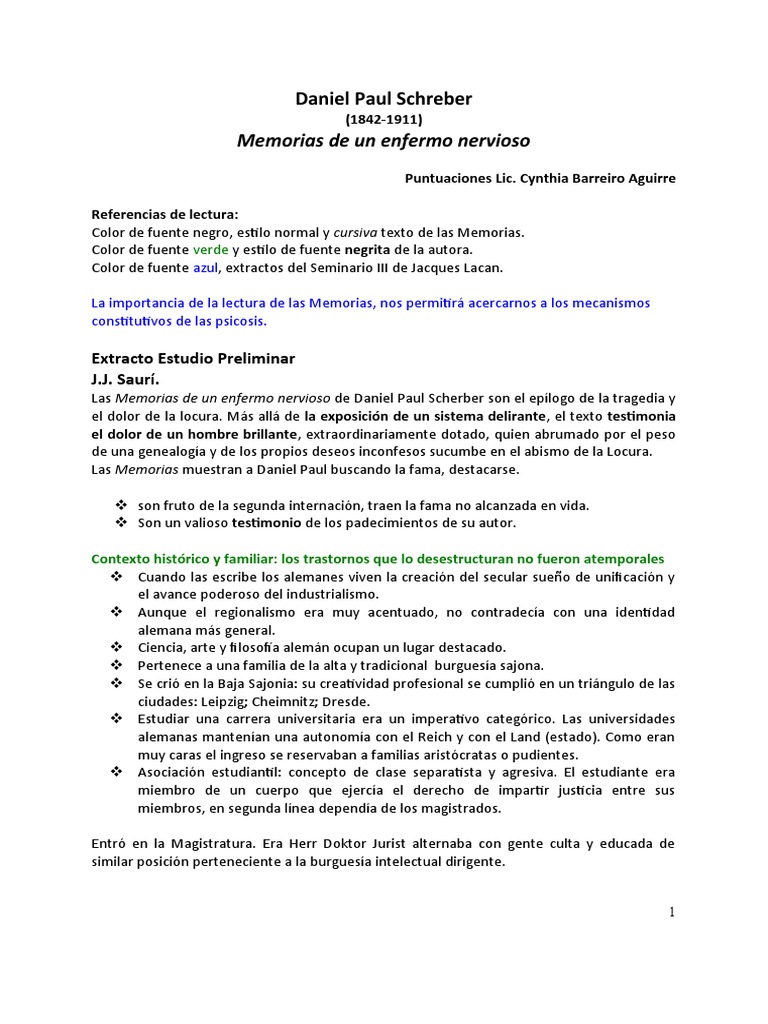Schreber Memorias de Un Enfermo Nervioso | PDF | Dios | Alma