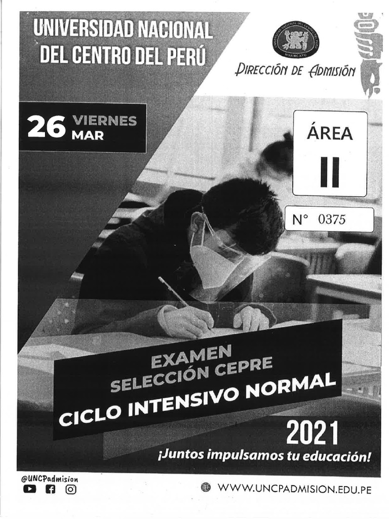 Área II CEPRE CICLO INTENSIVO NORMAL 2021 | PDF